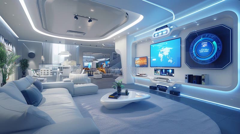 The Future of Home Living. High Tech and Futuristic Design Concept Stock Illustration ...