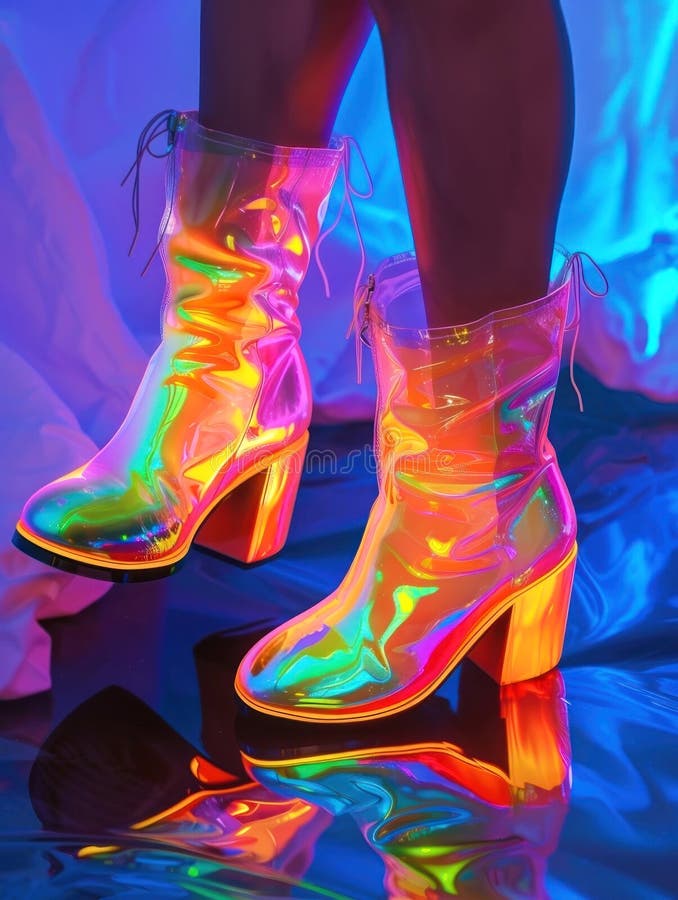 Step into the Future with these Iridescent Boots Glowing in Vibrant ...
