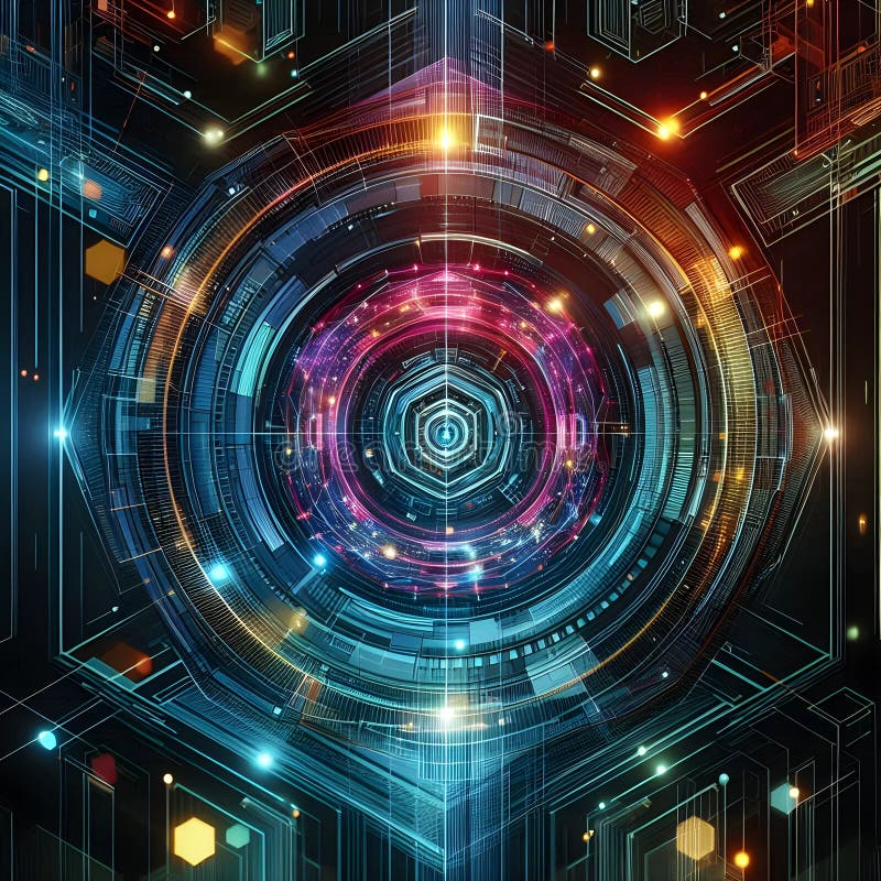 Cybernetic Dawn stock photo. Image of artistry, dazzling - 363227650