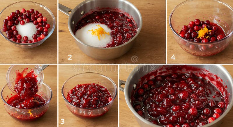 Making Cranberry Sauce: a Step-by-Step Guide with Bright Lighting and ...