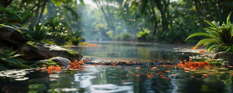 Eerie Jungle Scene with Blurred Background and Tense Atmosphere a ...
