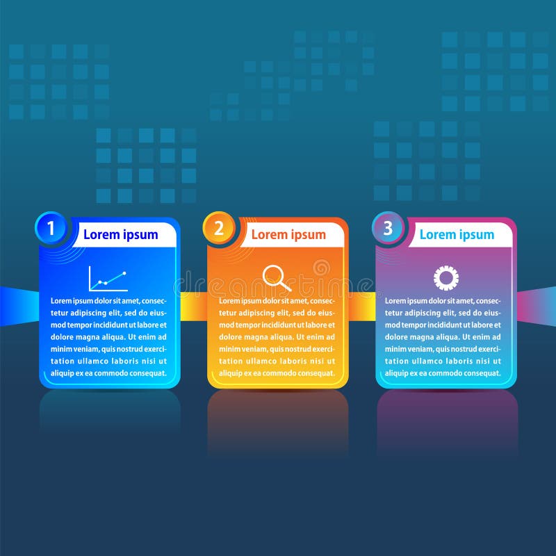 3 Step Icon Infographic and Background Template Design. Stock Vector ...