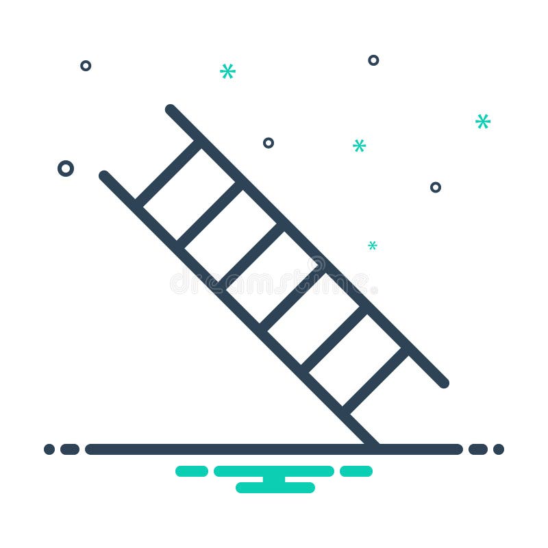 Mix Icon for Step, Ladder and Climb Stock Vector - Illustration of logo ...