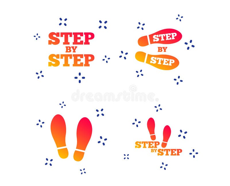 Step Icons Footprint Shoes Symbols Stock Illustrations – 32 Step Icons ...