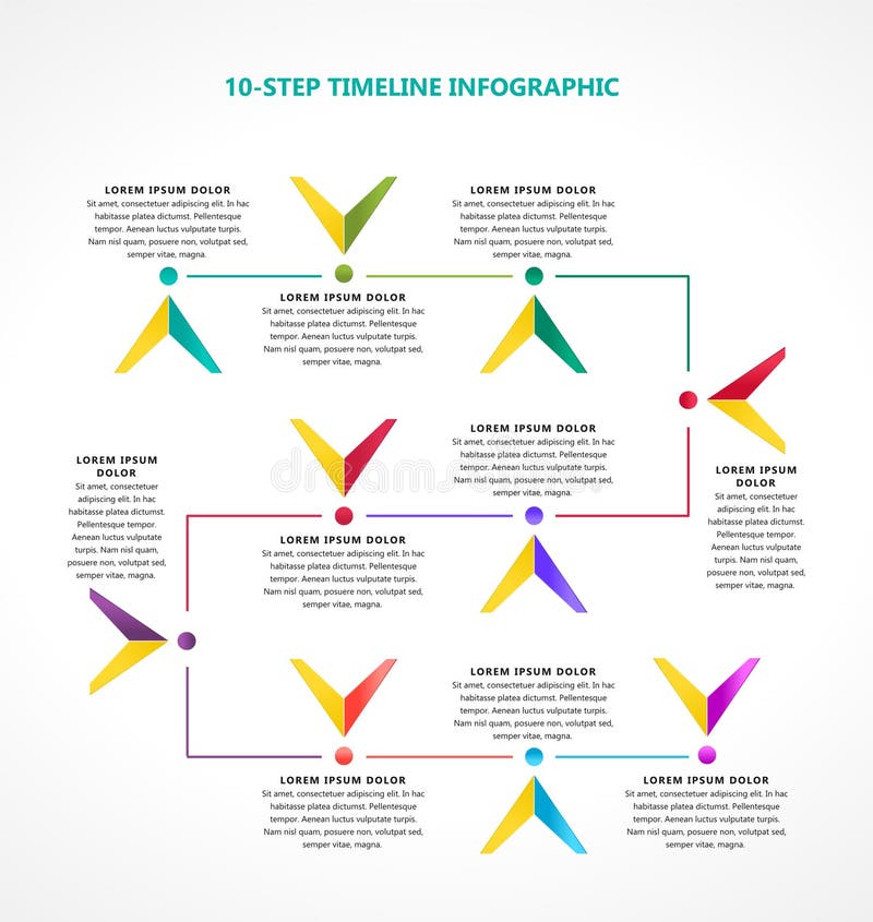 10-step Infographic for Business Timelines and Processes Stock Vector ...
