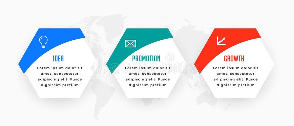 3 Step Infographic Process Chart Template for Corporate Presentation ...