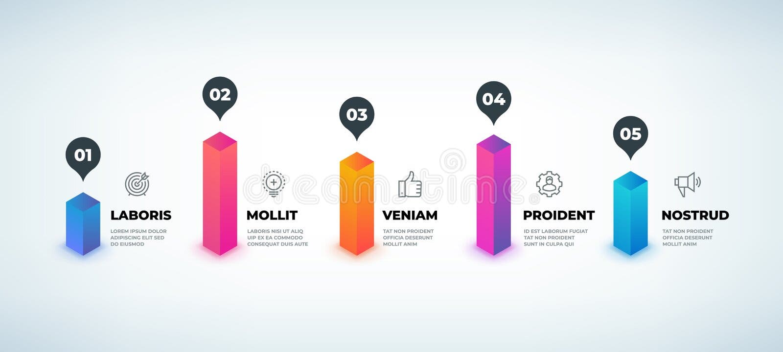 Vector 3 Step Arrow List Colorful Banners Infographic Diagram Stock ...