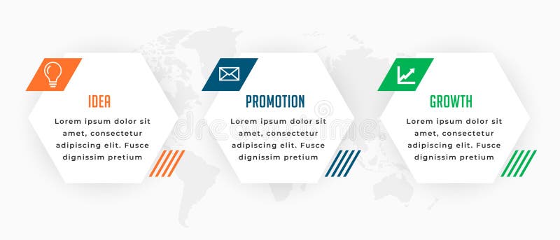 3 Step Infographic Sequence Chart Template for Corporate Success Stock ...
