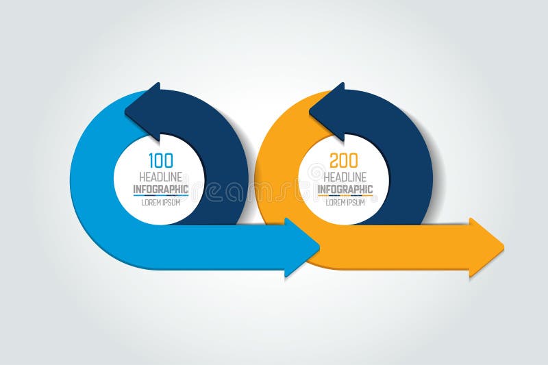 3 Step Infographic. Three Circle Arrows Template, Diagram, Chart Stock ...