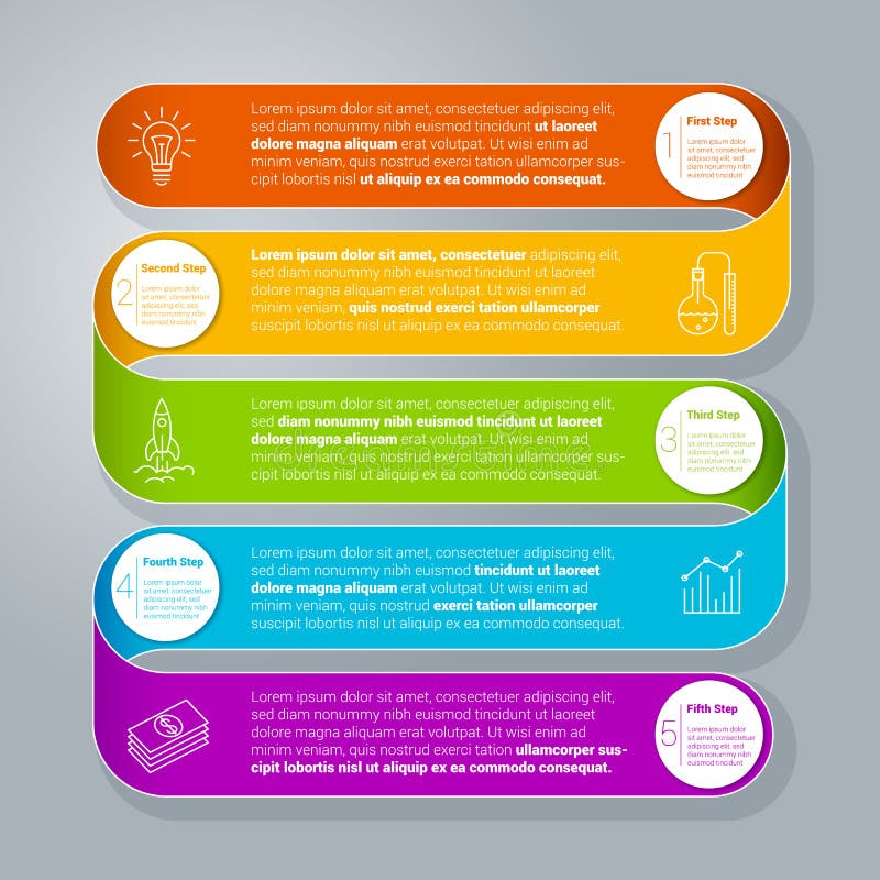Step by Step Infographics Template Stock Illustration - Illustration of ...