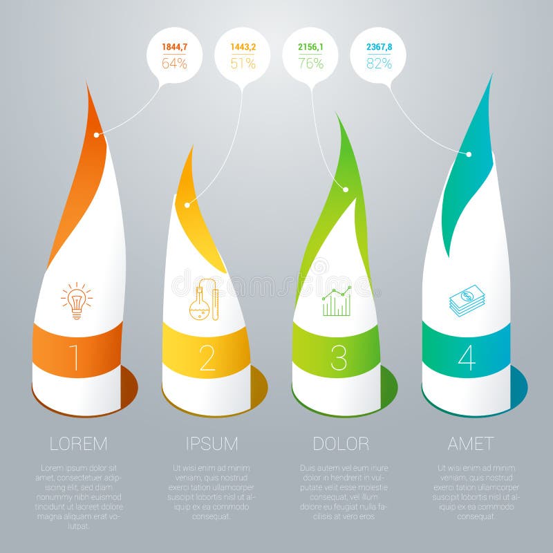 Step by Step Infographics Template Stock Illustration - Illustration of ...