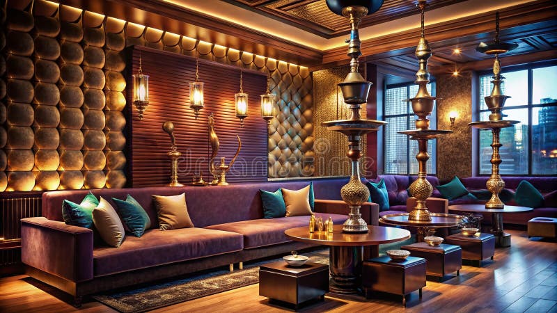 Indulge in Opulent Relaxation a Stunning Hookah Lounge Interior Design ...