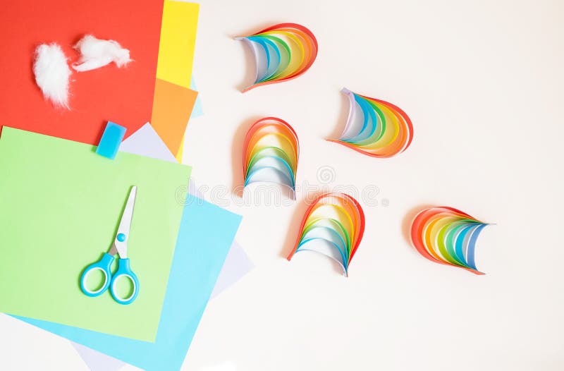 Step-by-step Instruction To Create a Rainbow of Colored Paper ...