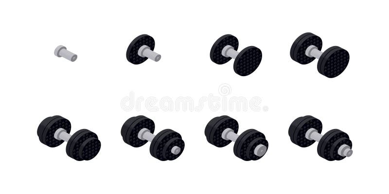 Step-by-step Instructions for Assembling a Dumbbell. Vector Stock ... Step-by-step Instructions for Assembling a Dumbbell. Vector Stock ...