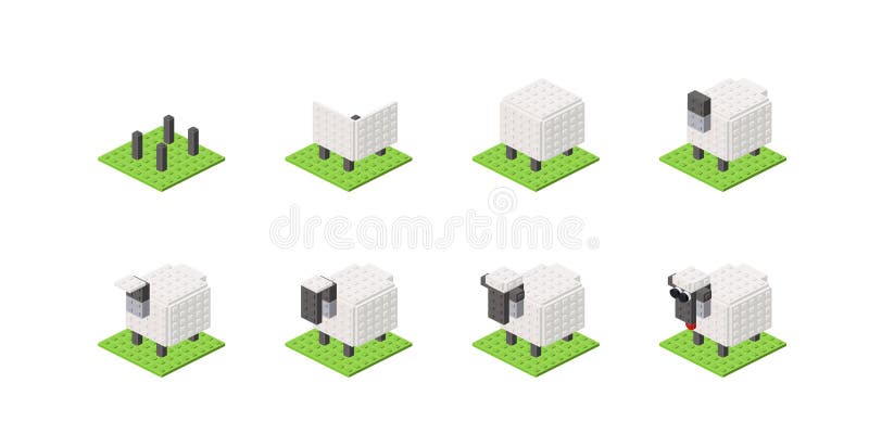 Step-by-step Instructions for Assembling a Sheep. Vector Stock Vector ... Step-by-step Instructions for Assembling a Sheep. Vector Stock Vector ...