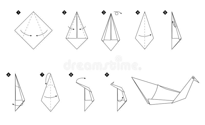 Step by Step Instructions How To Make Origami Cup Stock Vector ...