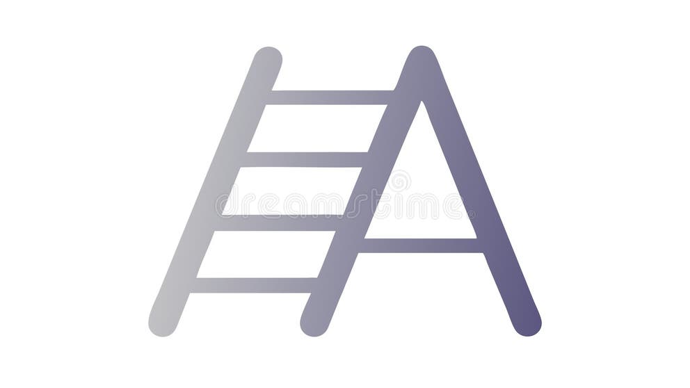Step Ladder Icon, Construction Work and Reaching Heights, Vector Design ...