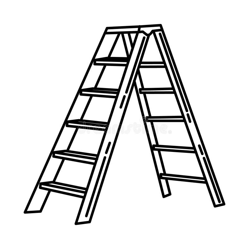 Step Ladder Icon. Doodle Hand Drawn or Outline Icon Style Stock Vector ...