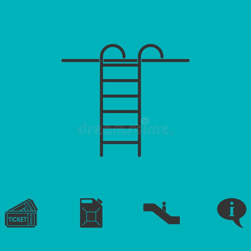 Step ladder icon flat stock vector. Illustration of improvement - 137828928