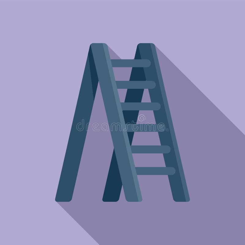 Step Ladder Icon Flat Vector. Metal Up Stock Vector - Illustration of ...