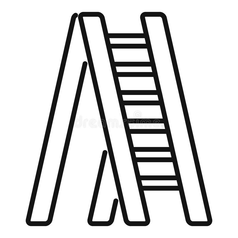 Step Ladder Icon Outline Vector. Metal Up Stock Vector - Illustration ...