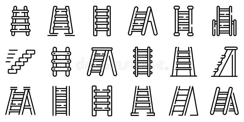 Step Ladder Icon Outline Vector. Metal Up Stock Vector - Illustration ...