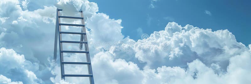 Step Ladder Leading into the Clouds Symbolizing Growth and Future ...