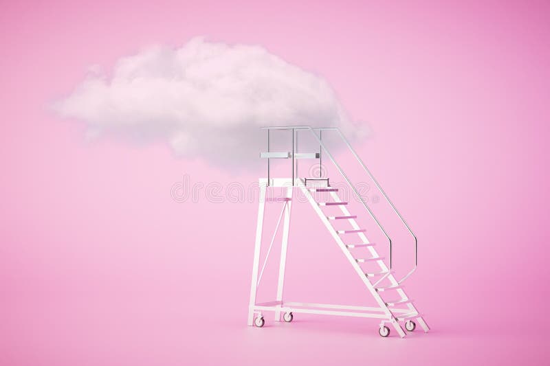 Step Ladder Leading To Clouds . Growth, Future, Development Concept ...