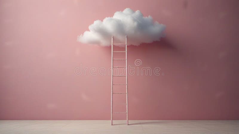 Step Ladder Leading To Clouds: Growth and Future Development Concept ...