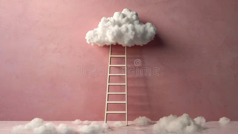 Step Ladder Leading To Clouds: Growth and Future Development Concept ...