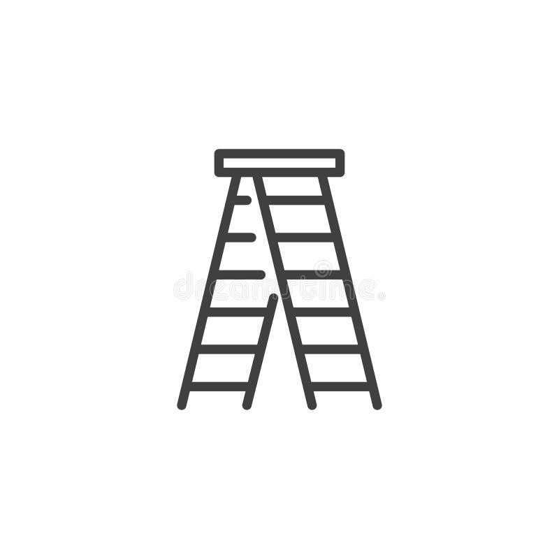Step ladder line icon stock vector. Illustration of staircase - 246069947