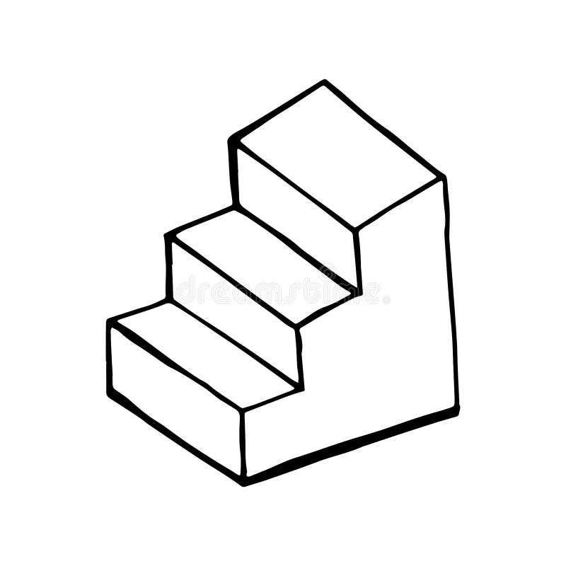 Step Ladder Sketch Vector. Isolated on White Background Stock Vector ...