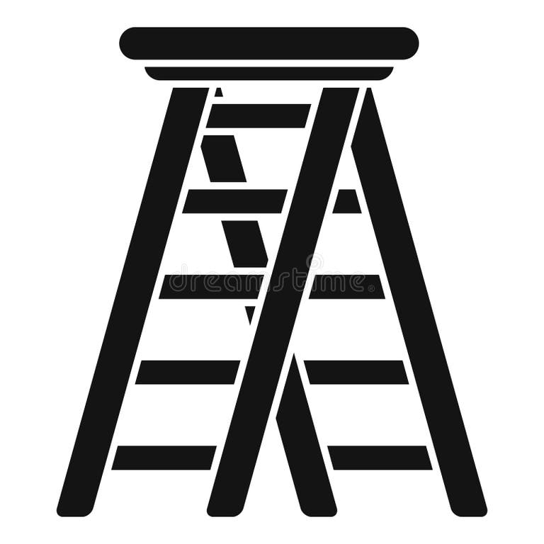 Step Ladder Standing with Platform for Working at Height Stock Vector ...