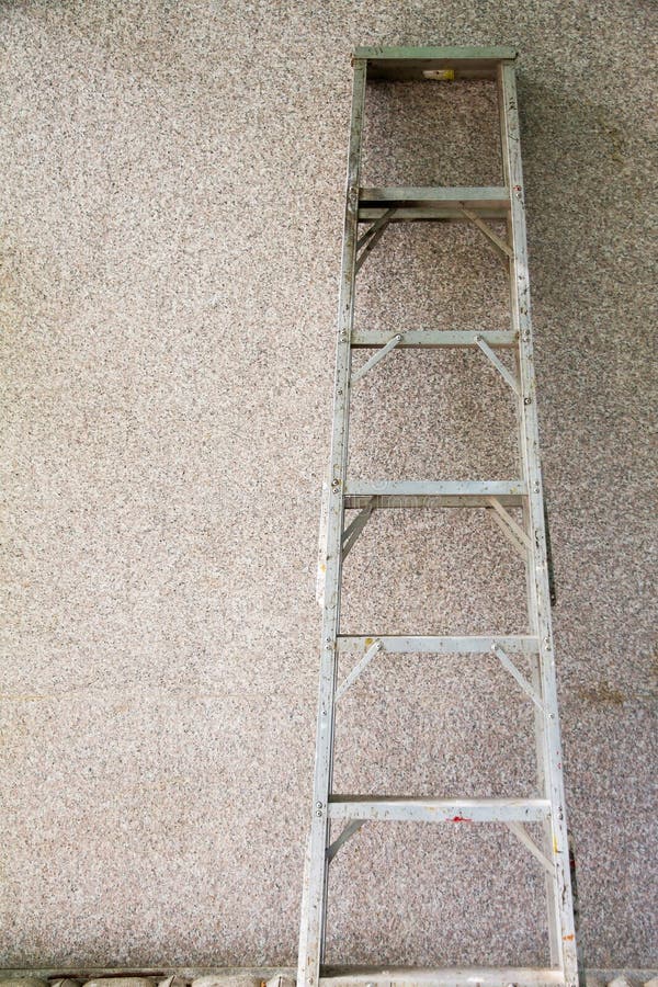 Step ladder on the wall stock image. Image of step, silver - 74007607