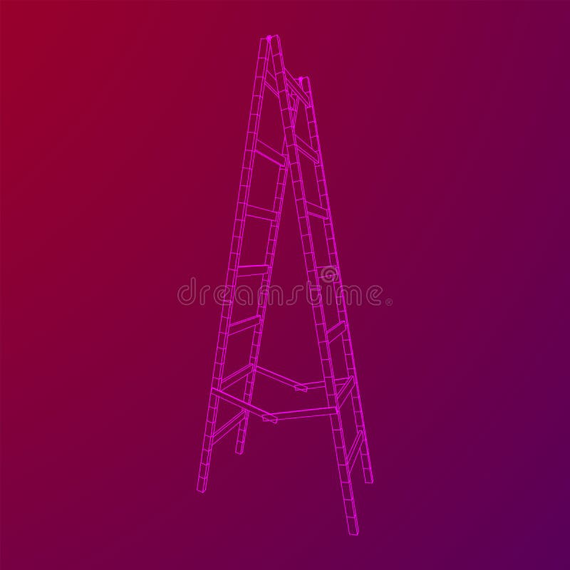 Step ladder wireframe stock vector. Illustration of instrument - 162514923
