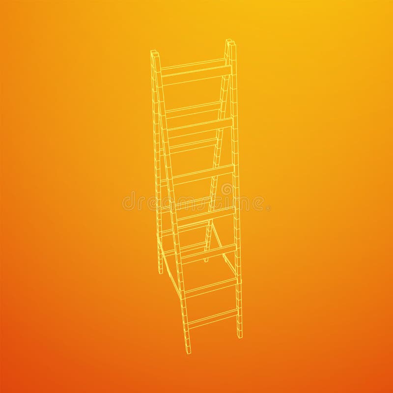 Step ladder wireframe stock vector. Illustration of mesh - 162514968