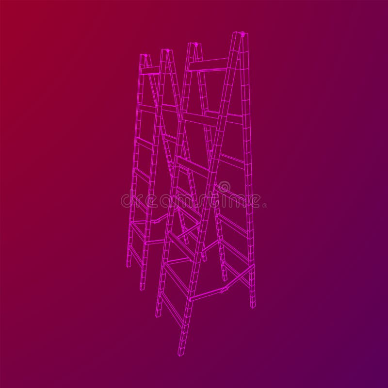Step ladder wireframe stock vector. Illustration of poly - 164003750