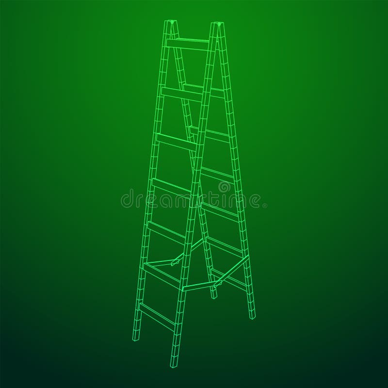 Step ladder wireframe stock vector. Illustration of escape - 160309015