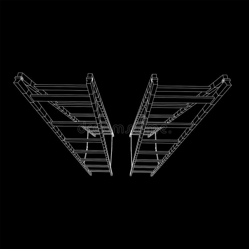 Step ladder wireframe stock vector. Illustration of improvement - 160792588