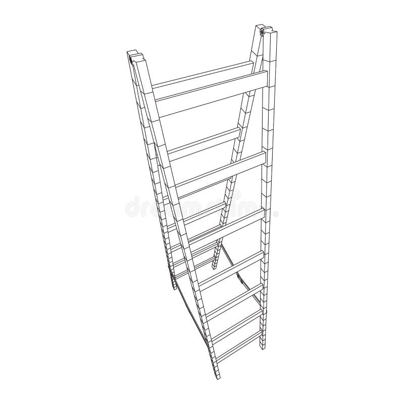 Step ladder wireframe stock vector. Illustration of poly - 161695173