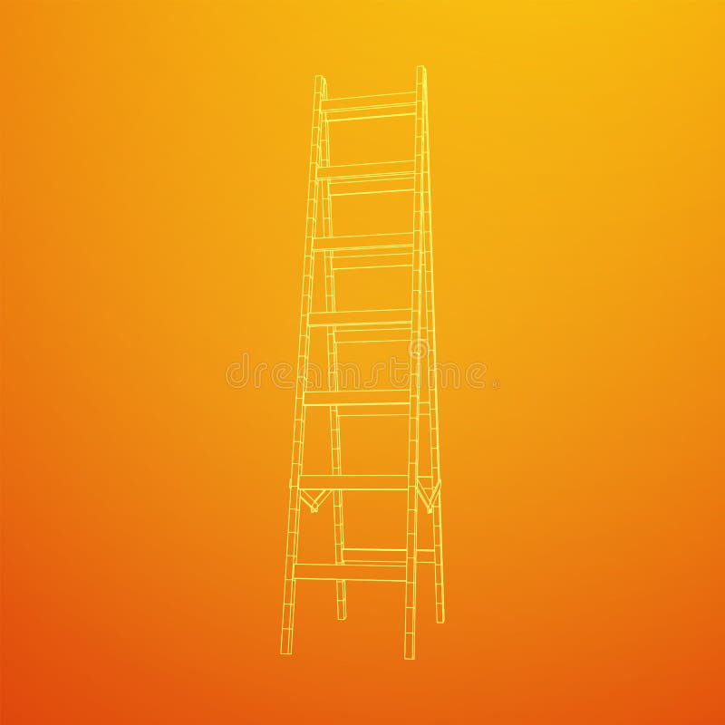 Step ladder wireframe stock vector. Illustration of graphic - 162764756