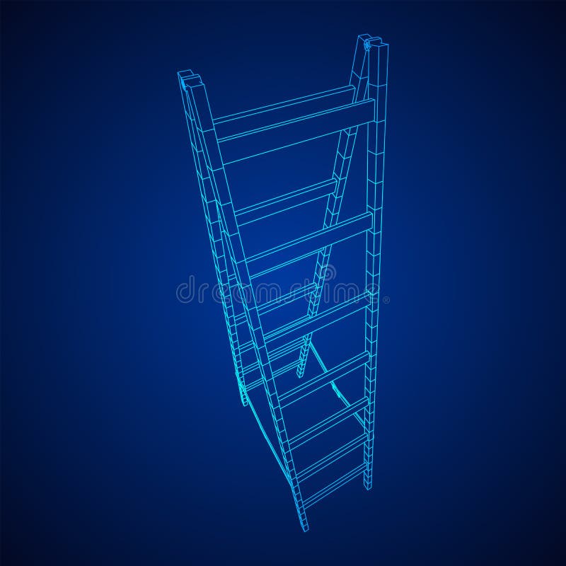 Step ladder wireframe stock vector. Illustration of ladder - 163200518