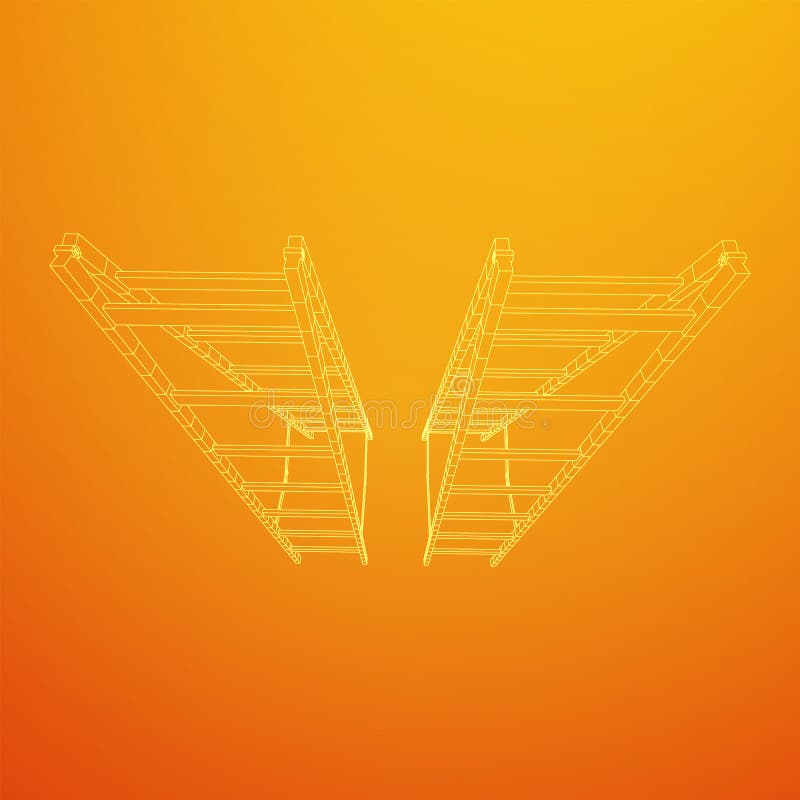 Step ladder wireframe stock vector. Illustration of model - 163882661