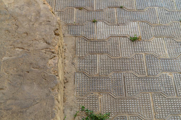 A Step Made of Bricks and Leveled with a Concrete Solution at the ...