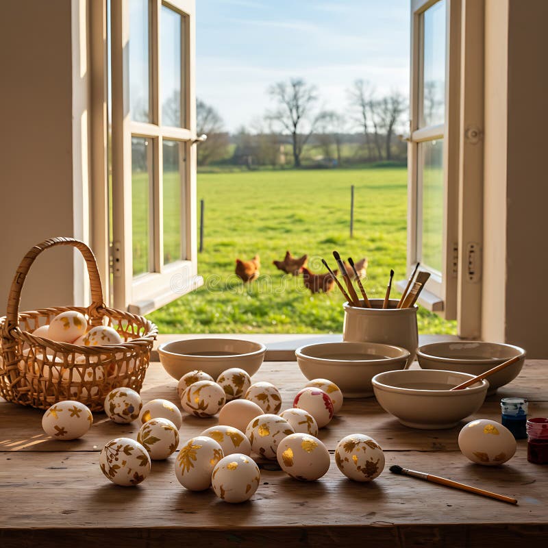 Fantasy Easter: Crystal Stream and Enchanted Eggs Stock Photo - Image ...