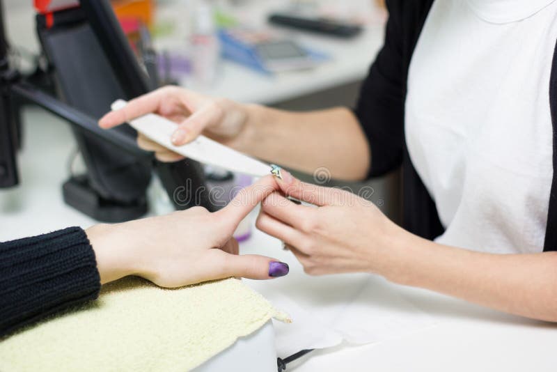 Step of manicure process stock image. Image of treatment - 68702533