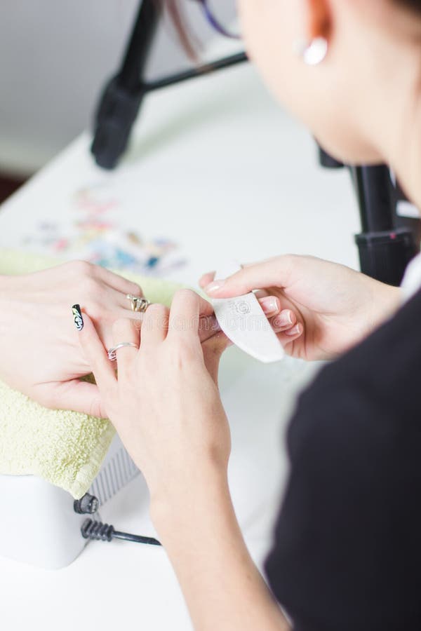 Step of manicure process stock image. Image of tool, work - 68702607