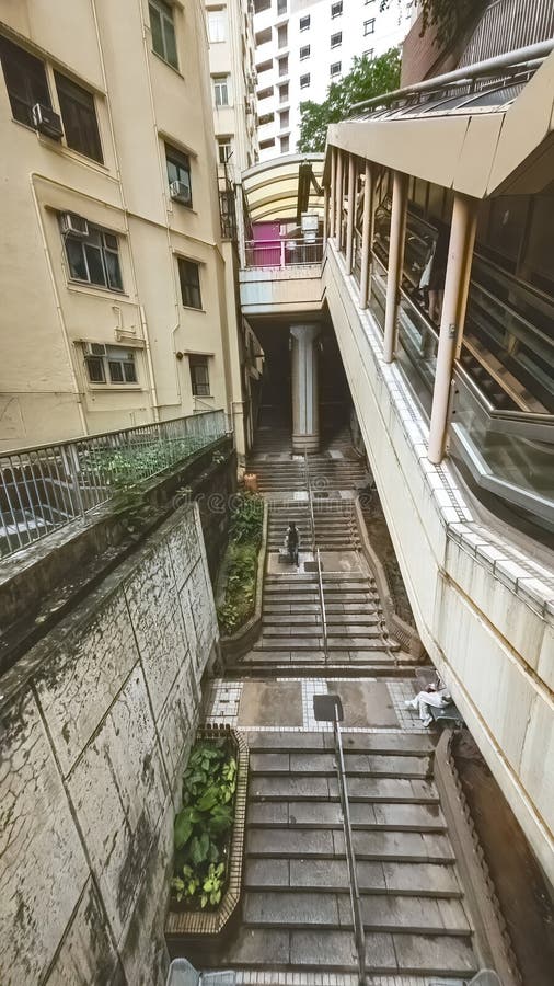 The Step at Mid Level of Hong Kong May 16 2023 Editorial Photography ...