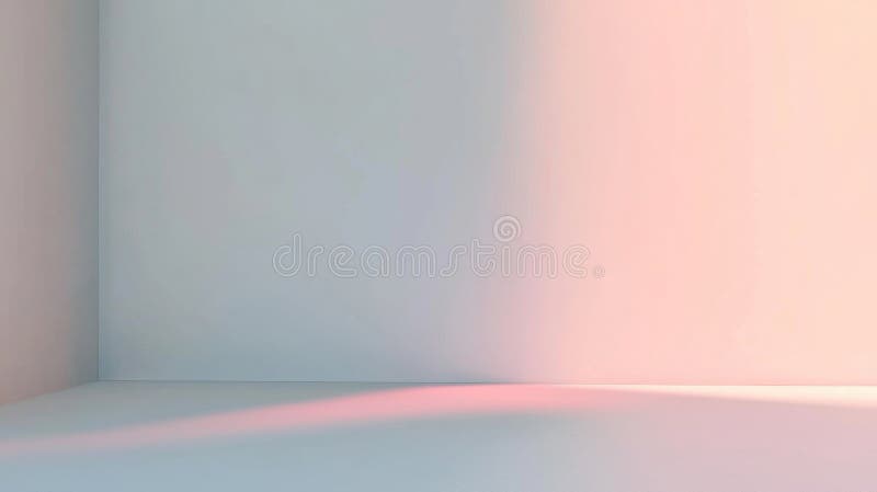 Step into a Minimalist Interior with Soft Pink Light Casting Shadows ...