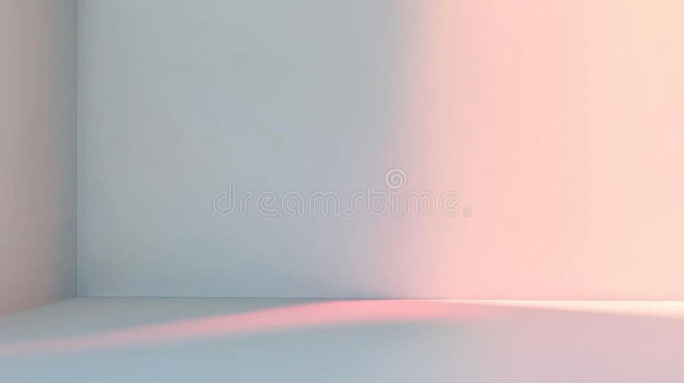 Step into a Minimalist Interior with Soft Pink Light Casting Shadows ...